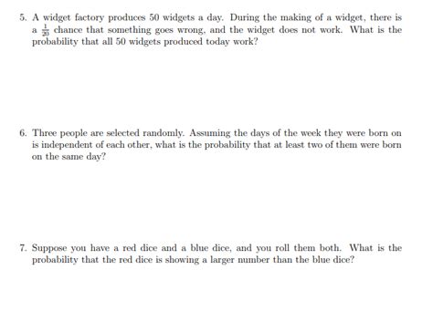 solved 5 a widget factory produces 50 widgets a day during