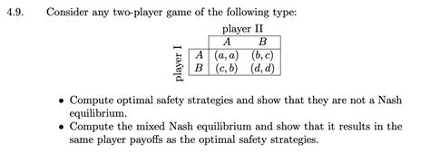 Solved Consider Any Two Player Game Of The Following Chegg