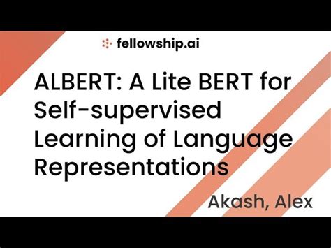 Free Video Albert A Lite Bert For Self Supervised Learning Of