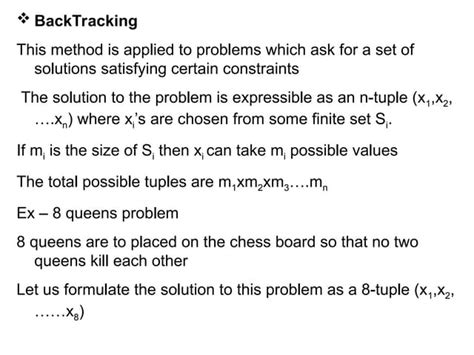 8 Queens Problem Using Back Tracking Pptx