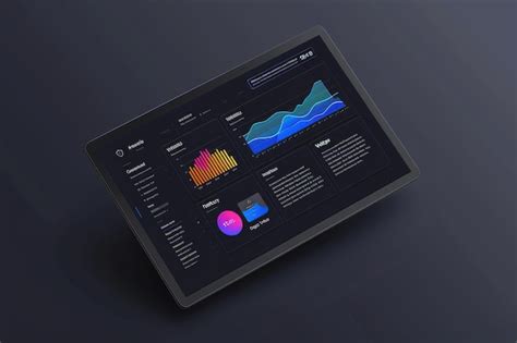 Modern Darkthemed Data Analytics Dashboard Tablet Business Insights