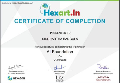Artificialintelligence Ai Learning Certification Siddhartha Bangula