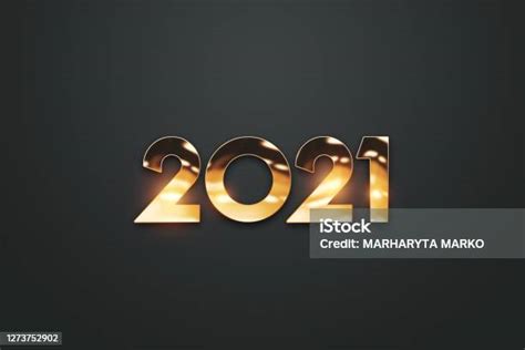 어두운 배경에 금 번호에 창조적 인 크리스마스 배경 편지 2021 새해 복 많이 받으시면 신년 개념 황소의 해 복사 공간 3d
