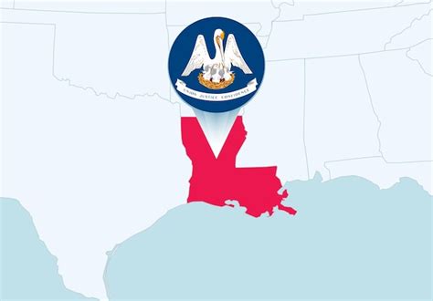 Premium Vector United States With Selected Louisiana Map And