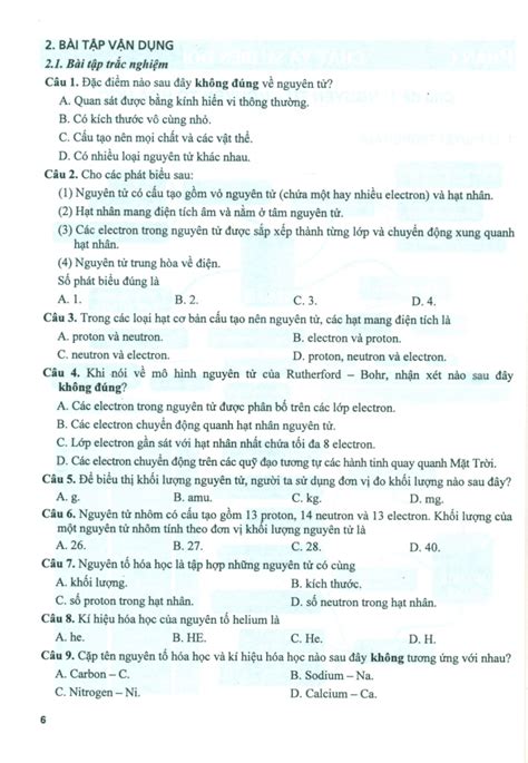 BÀI TẬP PHÁT TRIỂN NĂNG LỰC MÔN KHOA HỌC TỰ NHIÊN LỚP 7 Theo chương