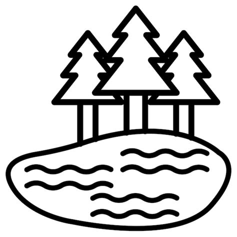 Premium Vector Lake Vector Illustration