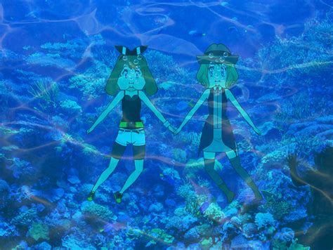Pokemon May And Serena Swimming Underwater By Crt2mtsu1 On Deviantart
