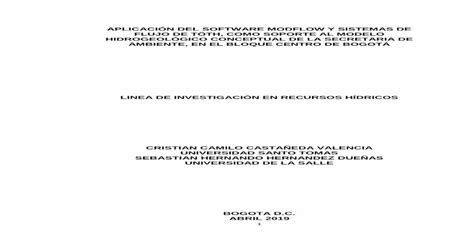 AplicaciÓn Del Software Modflow Y Sistemas De Flujo De [pdf Document]