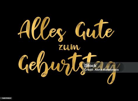 독일어 인용문 Alles Gute Zum Geburtstag 생일 축하합니다 로고 또는 배너로 손으로 그린 글자 광고에 대한 스톡 벡터 아트 및 기타 이미지 Istock