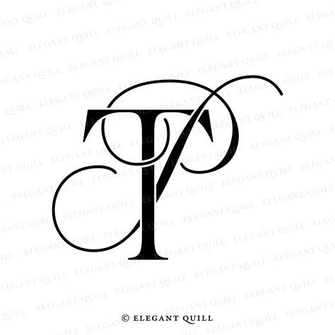 Wedding Initials Monogram Pt Logo Elegant Quill