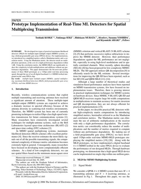 pdf prototype implementation of real time ml detectors for spatial