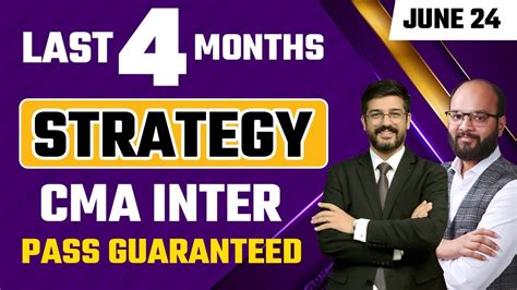 Last 4 Months Strategy CMA Inter June 2024 Study Plan For CMA Inter