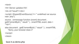 Html Server Sent Events Ppt