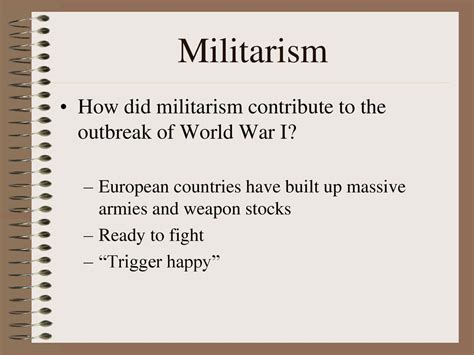 How Did Militarism Cause Wwi