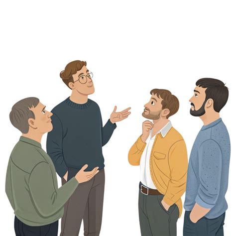 ilustración de un grupo de hombres hablando 55542107 PNG