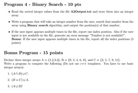 Solved Program 4 Binary Search 10 Pts • Read The Sorted