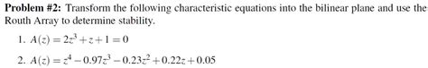 Solved Problem Transform The Following Characteristic Chegg