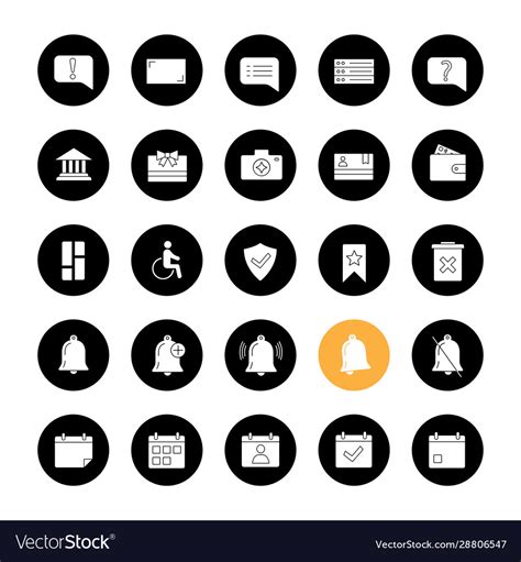 Uiux Glyph Icons Set Royalty Free Vector Image