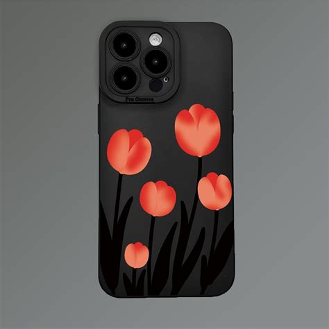Flowers Pattern Liquid Silicone Mobile Phone Case Full Body Temu United Kingdom