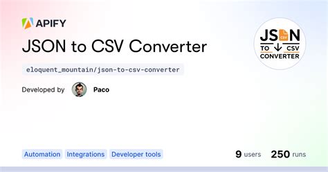 Json To Csv Converter Api In Python · Apify