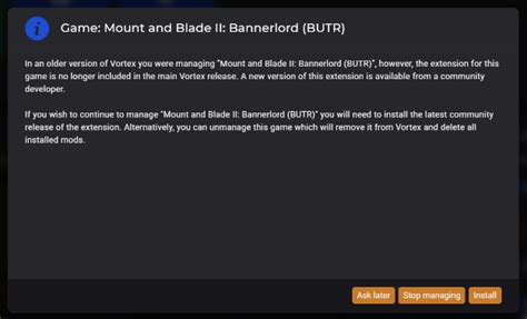 Migration To The New Bannerlord Butr Extension Vortex Support