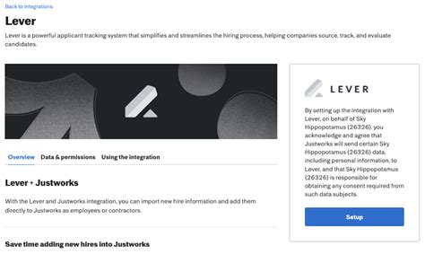 enabling and using the justworks integration lever support