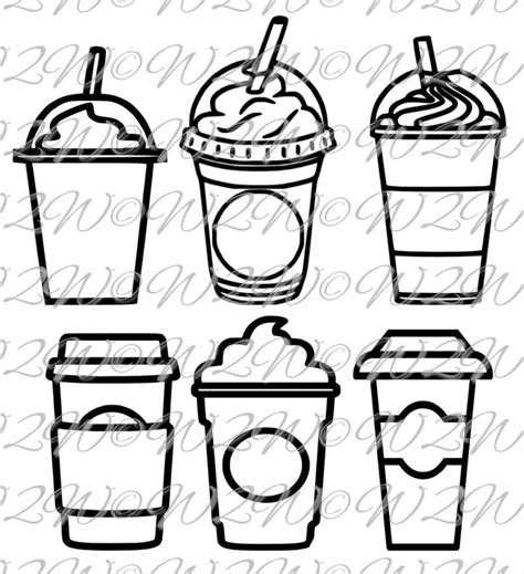 Assorted Coffee Cup Designs Instant Download Digital Svg Png  Design