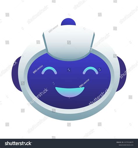 Cute Chat Bot Flat Icon Futuristic Stock Vector Royalty Free Shutterstock