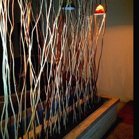 Room Divider Using Branches First I Put Styrofoam In Planters Than I Pushed The Branches In I