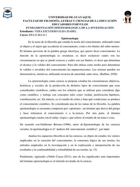 Fundamentos Epistemológicos De La Investigación Educativa Pdf
