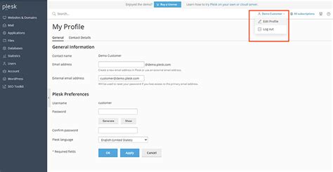 Change Password Plesk Control Panel RACKSET