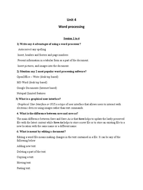 An Introduction To Word Processing Features And Functions A Guide To Common Tools And