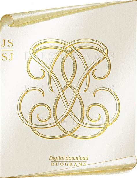 Wedding Monogram Logo Design Js Sj Monogram Wreath Svg Digital Download