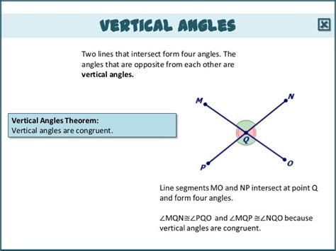 Vertical Angles Congruence Theorem Proving Angles Congruent Using