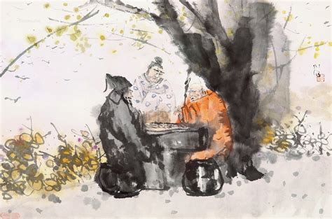 【桐荫对弈图 镜心 设色纸本】拍卖品图片价格鉴赏绘画雅昌艺术品拍卖网