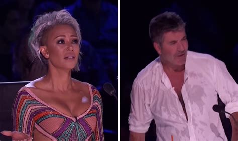 Mel B Throws Water On Simon Cowell And Storms Off Americas Got Talent After Marriage Jibe