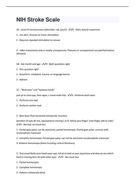 Nih Stroke Scale Test Questions With Verified Solutions Nih Stroke Scale Stuvia Us