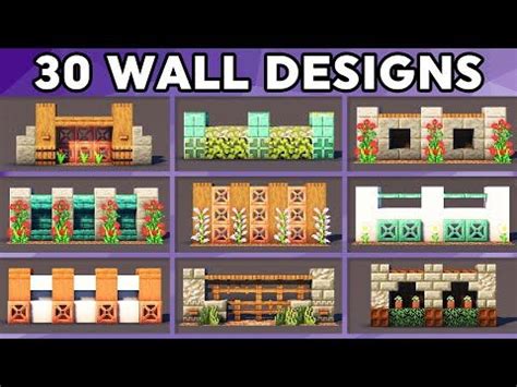 30 Must Try Minecraft Wall Designs Tutorial Youtube Minecraft