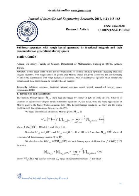 Pdf Coden Usa Jserbr Sublinear Operators With Rough Kernel Generated By Fractional Integrals