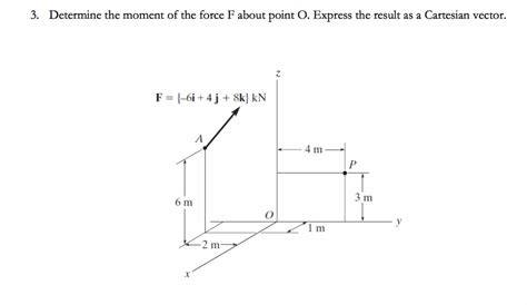 Solved 3 Determine The Moment Of The Force F About Point O