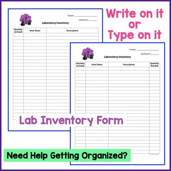 FREE Science Lab Inventory Form By Amy Brown Science TPT