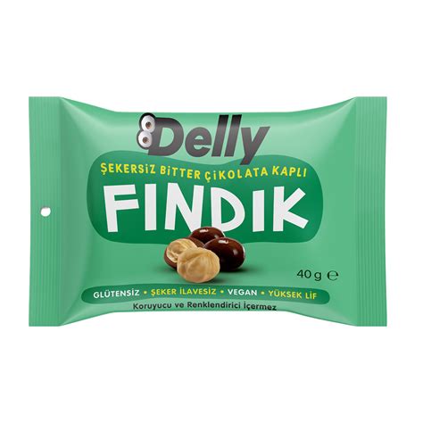 Delly Şekersiz Çikolata Kaplı Fındık 40 G Macroonline