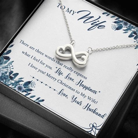 To My Wife Infinity Heart Necklace Message Card Teepoem Ltd