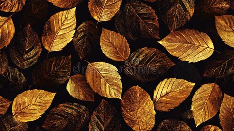 Vibrant Fall Leaf Pattern In Gold And Brown Ideal For Nature Inspired