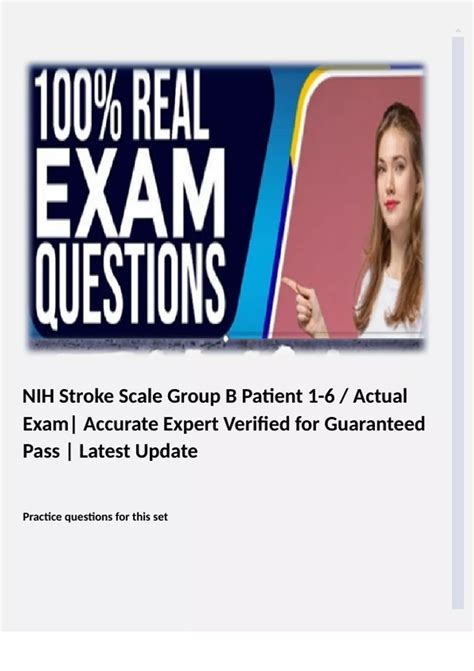 Nih Stroke Scale Group B Patient 1 6 Actual Exam Accurate Expert Verified For Guaranteed Pass
