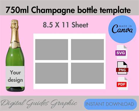 750ml Champagne Bottle Template Champagne Bottle Label Template Champagne Bottle Label