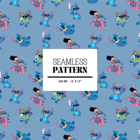 Stitch Seamless Pattern Hand Drawn Png File Digital Download Etsy