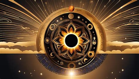 Solar Eclipse With Spiritual Symbols Premium Ai Generated Image