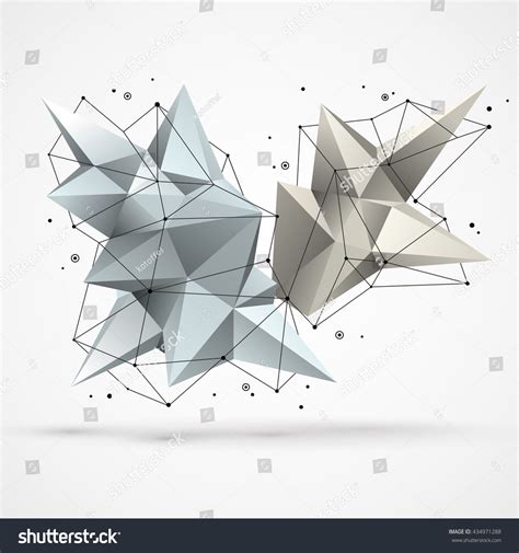 Abstract Molecular Structure Polygonal Shapes Wireframe Stock Vector Royalty Free