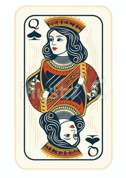 トランプのクイーン31（スペード：双頭）イラスト No 24094551｜無料イラスト・フリー素材なら「イラストac」